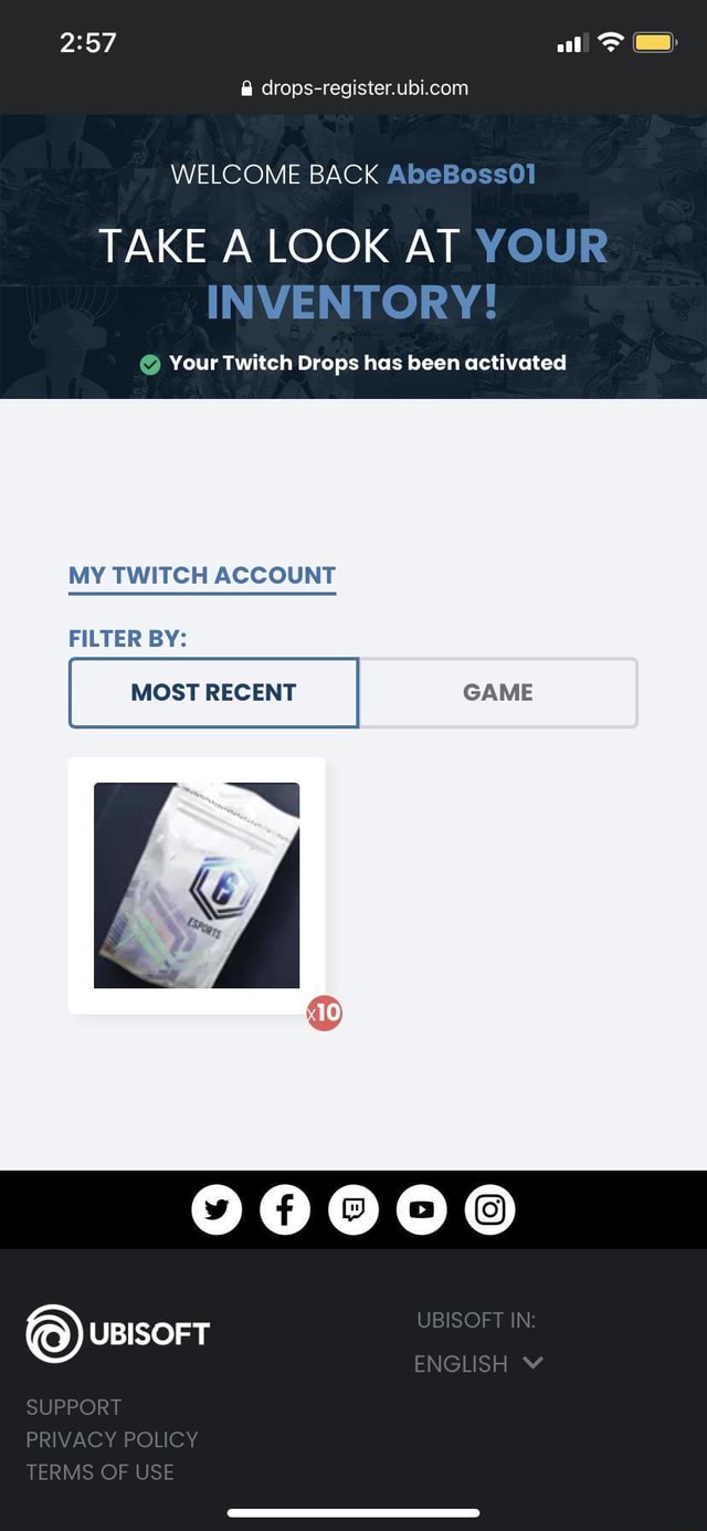 Al WELCOME BACK AbeBossO] TAKE A LOOK AT YOUR INVENTORY! @ Your Twitch ...
