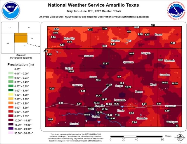 National Weather Service Amarillo Texas May -June 12th, 2023 Rainfall ...