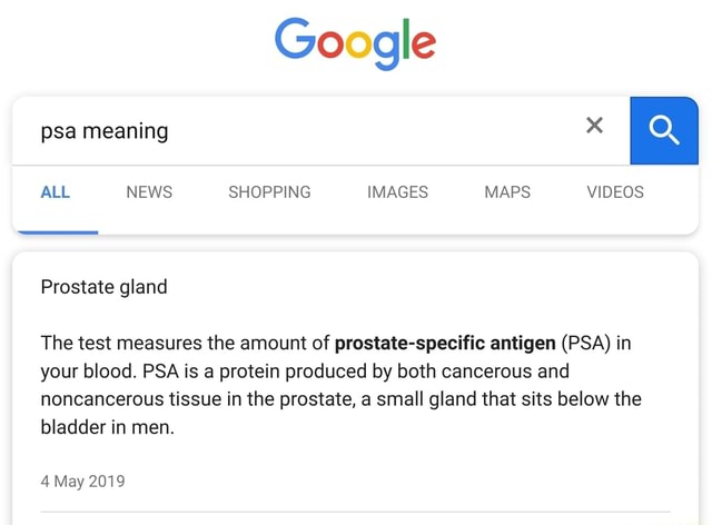Google psa meaning ALL NEWS SHOPPING IMAGES MAPS VIDEOS Prostate gland ...