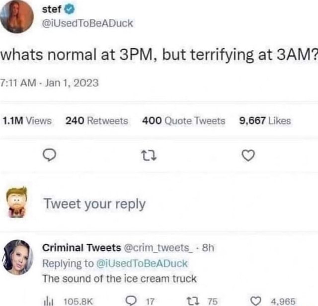 Whats normal at but terrifying at SAM? AM - Jan 1, 2023 Views ...