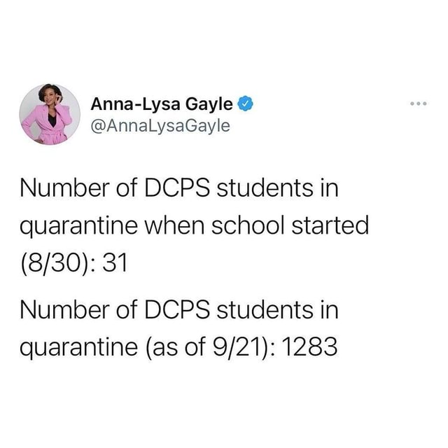 Anna-Lysa Gayle @ @AnnalysaGayle Number of DCPS students in quarantine ...