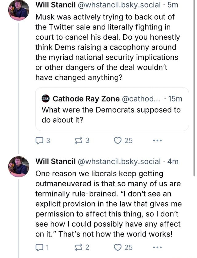 Will Stancil @whstancil.bsky.social - Sm Musk was actively trying to ...