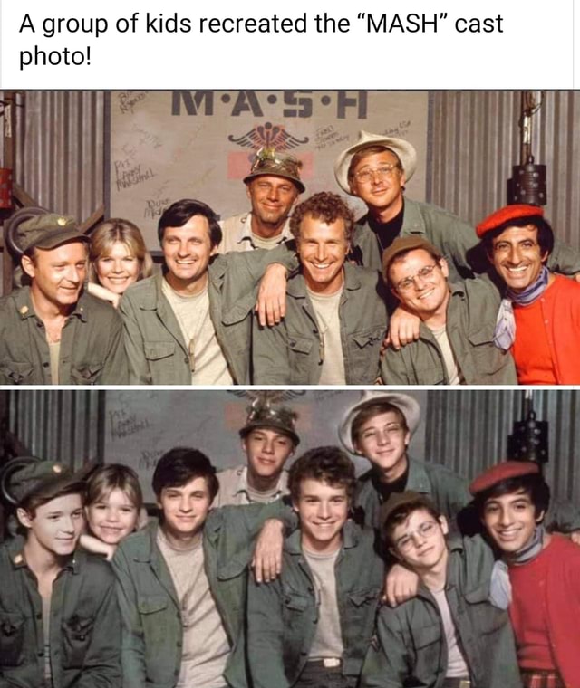 A group of kids recreated the "MASH" cast photo! - iFunny