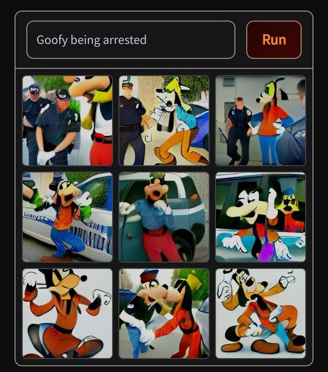 Goofy being arrested - iFunny
