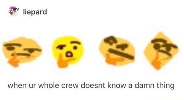 When ur whole crew doesnt know a damn thing - iFunny
