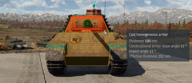 Cast homogeneous armor Thickness 100 mm Constructional armor slope ...