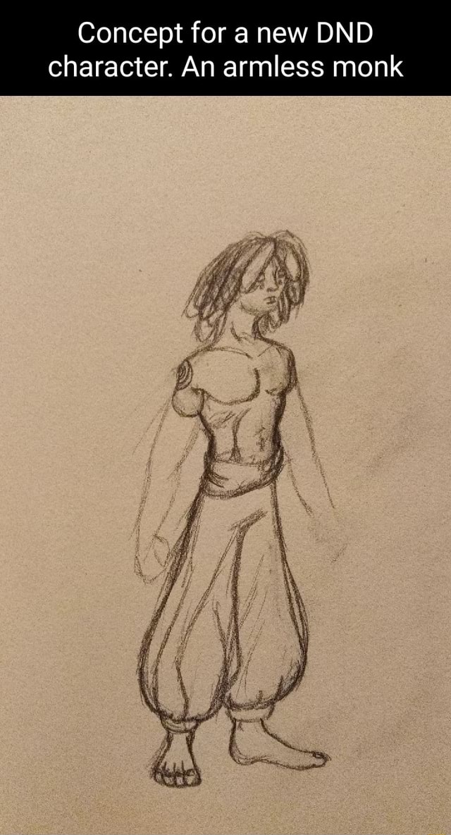Concept for a new DND character. An armless monk - iFunny
