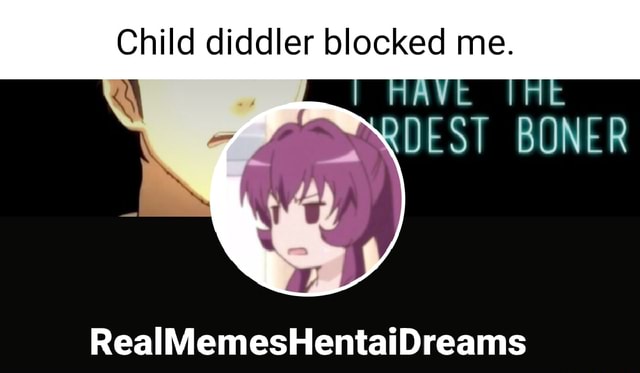 Child diddler blocked me. RealMemesHentaiDreams - iFunny