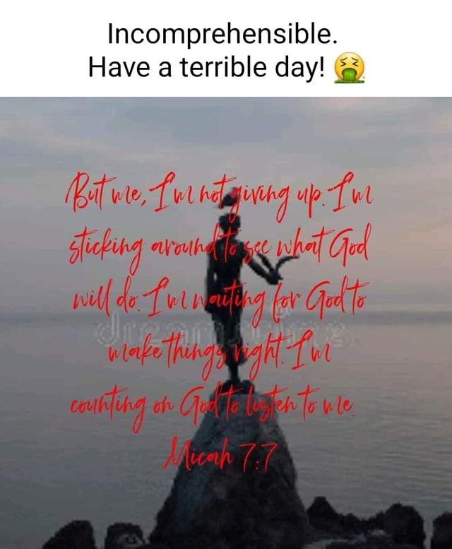 Incomprehensible. Have a terrible day! pall - iFunny