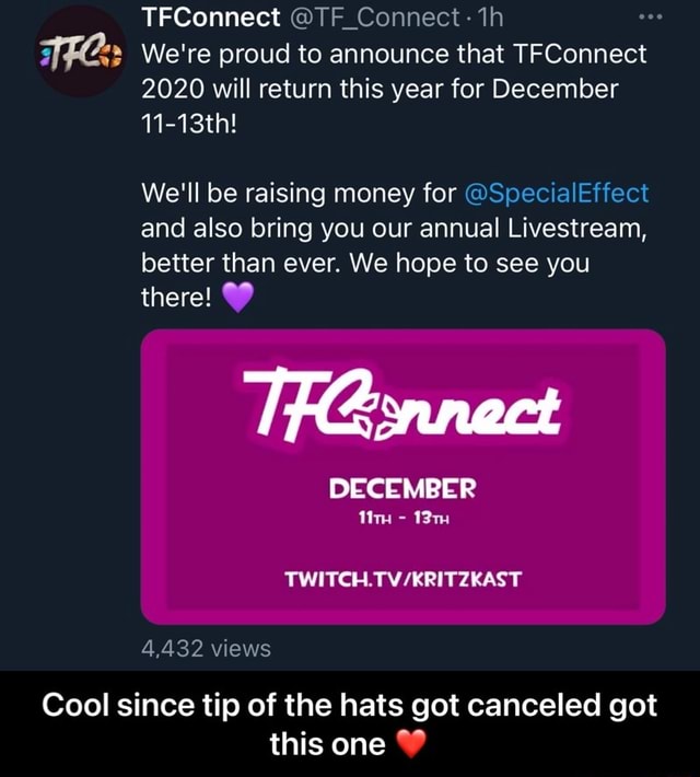 TFConnect @TF_Connect We're proud to announce that TFConnect 2020 will ...