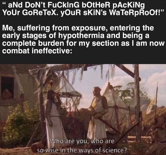 Me, suffering from exposure, entering the early stages of hypothermia ...