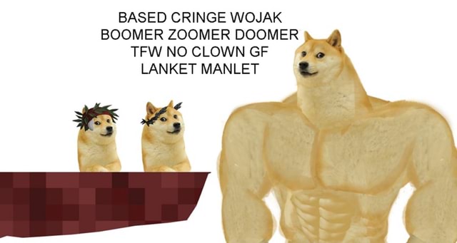 BASED CRINGE WOJAK BOOMER ZOOMER DOOMER' TFW NO CLOWN GF LANKET MANLET ...