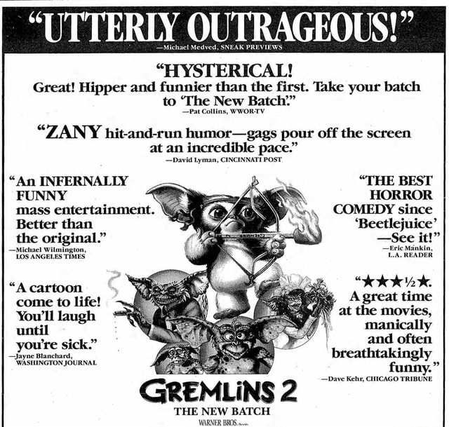 -Michael Medyed, SNEAK PREVIEWS "HYSTERICAL! Great! Hipper and funnier ...