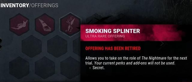 SMOKING SPLINTER INVENTORY ULTRA RARE OFFERING OFFERING HAS BEEN ...