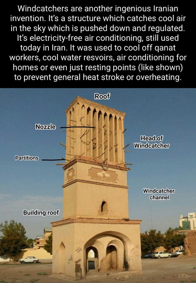 Windcatchers are another ingenious Iranian invention. It's a structure ...