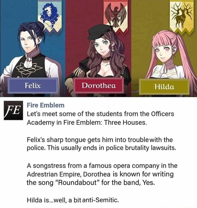 E Fire Emblem Let's meet some of the students from the Ofﬁcers Academy ...