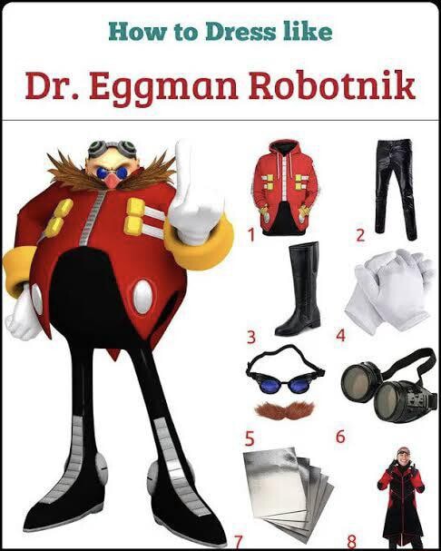 Egg Irl - How to Dress like Dr. Eggman Robotnik - iFunny