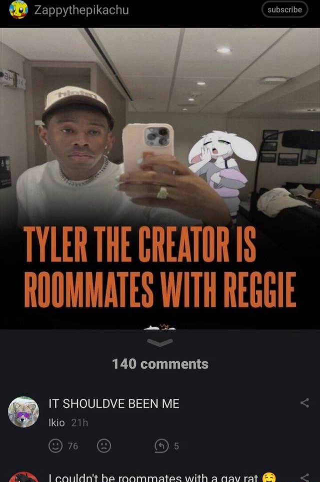 Zappythepikachu subscribe TYLER THE CREATOR ROOMMATES WITH REGGIE 140 ...
