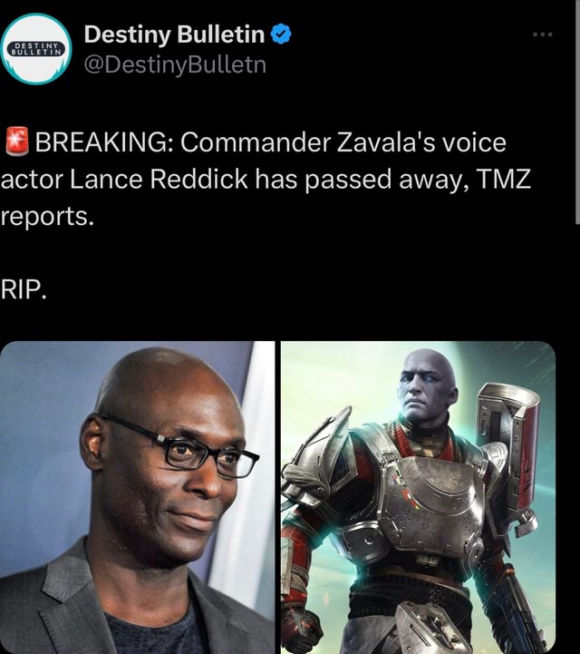 Destiny @DestinyBulletn & BREAKING: Commander Zavala's voice actor ...