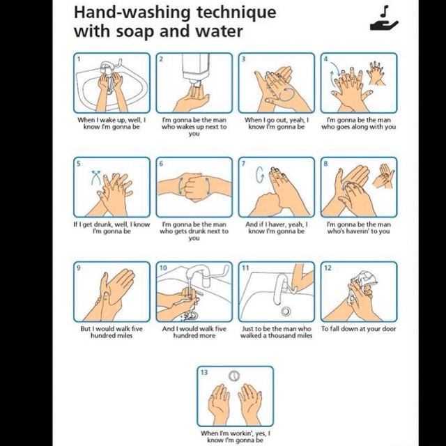 Hand-washing technique with soap and water 1 A ALS When wake up, well ...