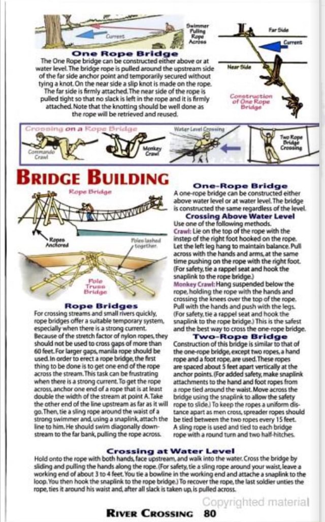 One Rope Bridge The One Rope bridge can be constructed water level. The ...