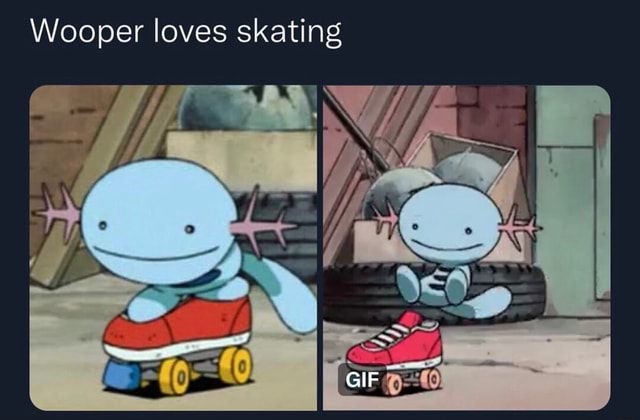 Wooper loves skating GIF - iFunny