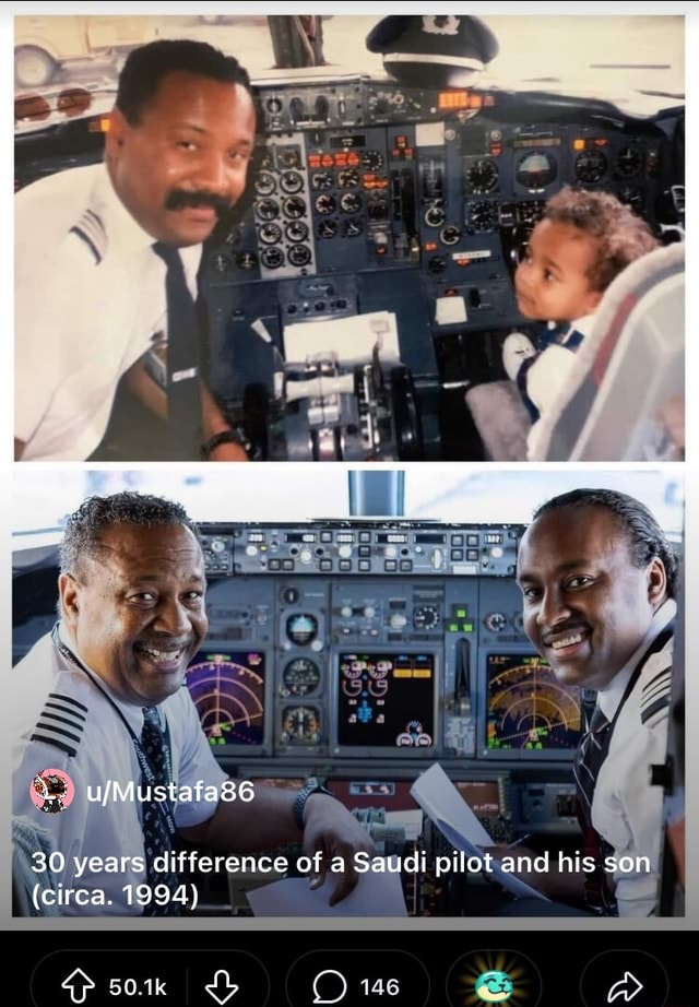 SS I um 30 years difference of a Saudi pilot and his son (circa. 1994 ...