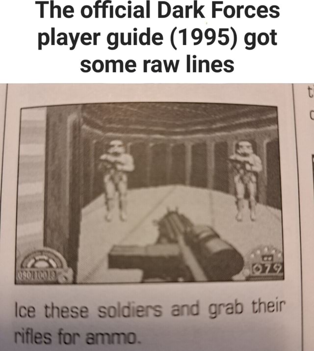 The official Dark Forces player guide (1995) got some raw lines - iFunny