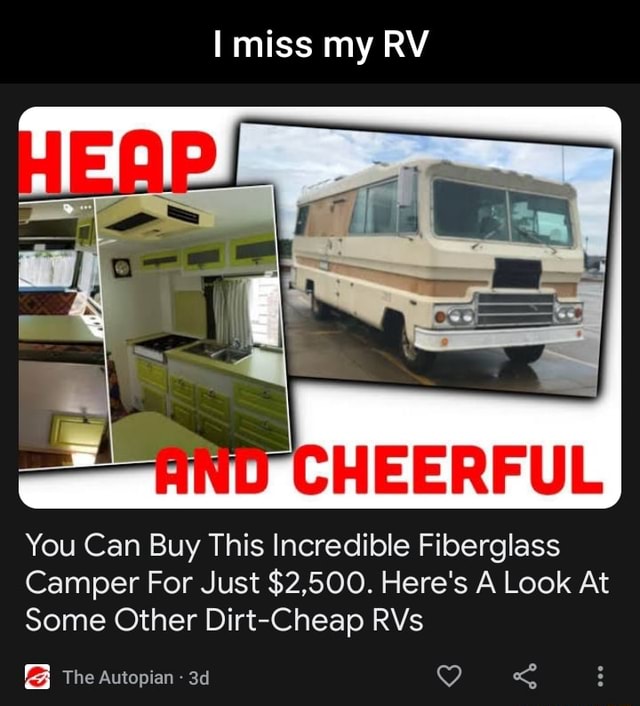 I miss my RV You Can Buy This Incredible Fiberglass Camper For Just ...