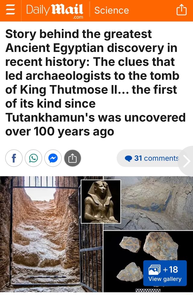 Daily Mail Science Story behind the greatest Ancient Egyptian discovery ...