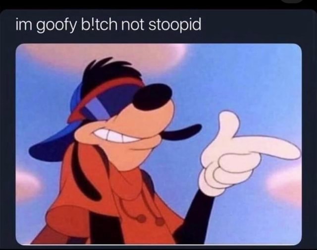 Im goofy not stoopid - iFunny