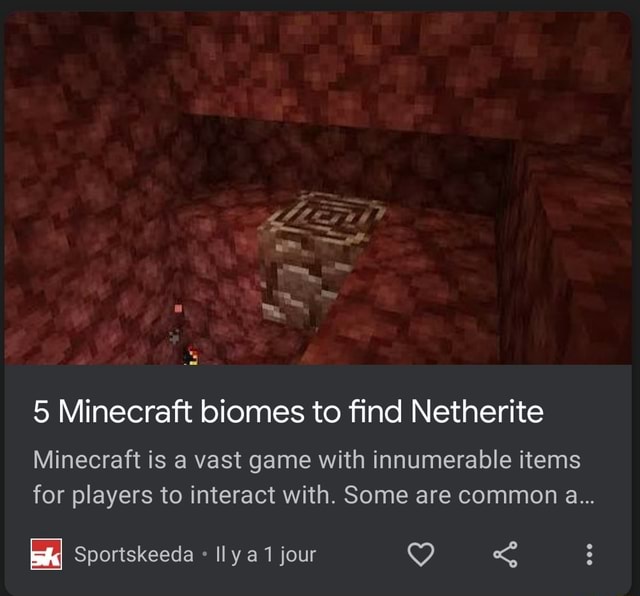 5 Minecraft biomes to find Netherite Minecraft is a vast game with ...