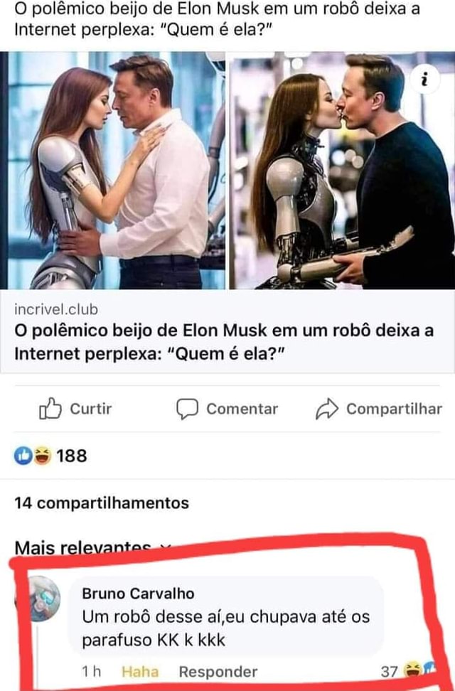 O polêmico beijo de Elon Musk em um robô deixa a Internet perplexa ...