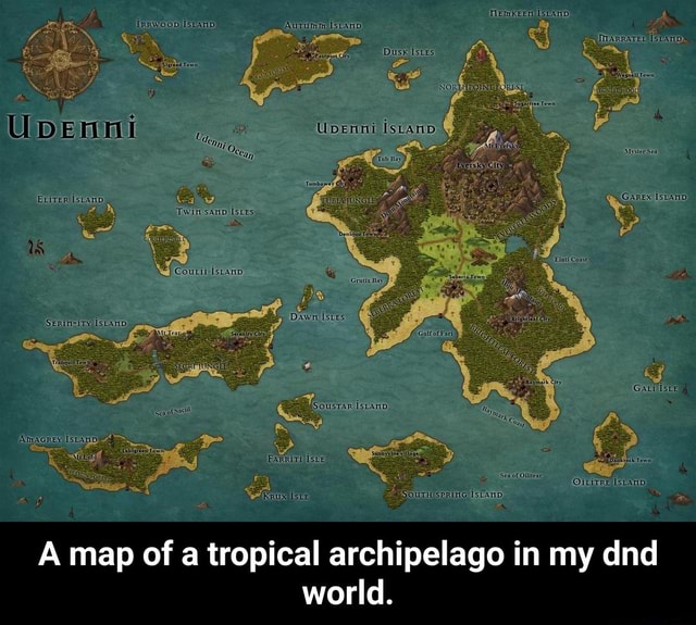 A map of a tropical archipelago in my dnd world. - A map of a tropical ...