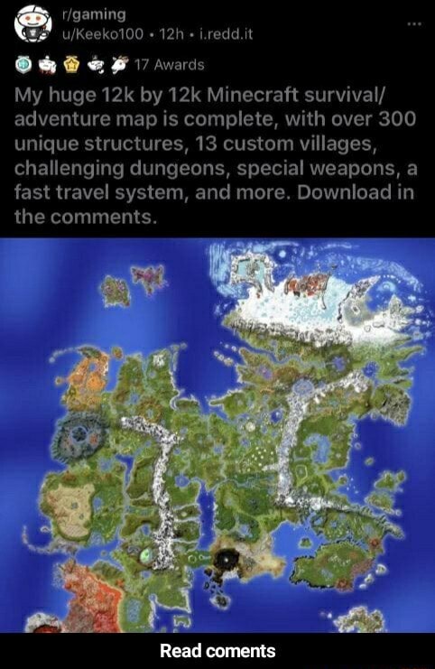 My huge 12k by 12k Minecraft survival/ adventure map is complete, with ...