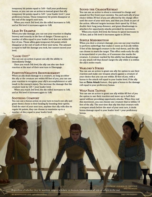 'temporary hit points equal to + half your proficiency bonus, or you ...