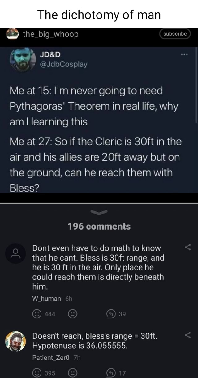 The dichotomy of man the_big_whoop subscribe @JcbCosplay Me at 15: I'm ...