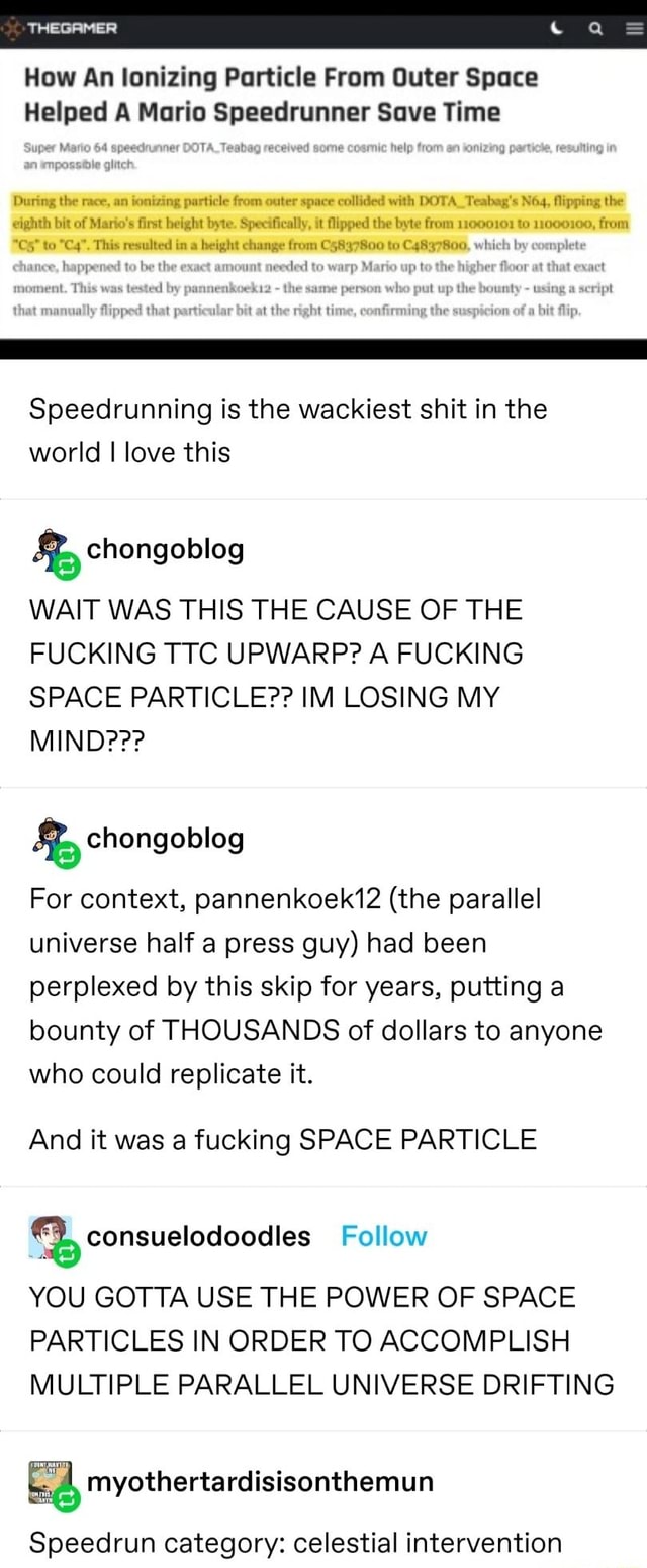 THE GRMER as How An lonizing Particle From Outer Space Helped A Mario ...