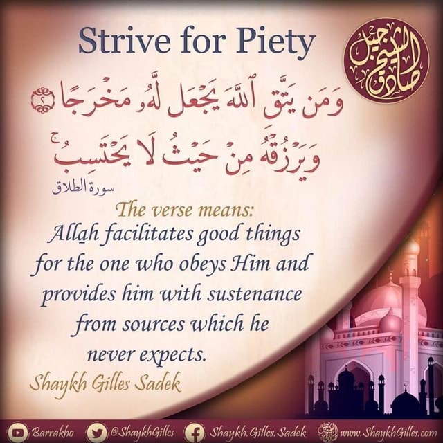 Strive for Piety Es The verse means: Allah facilitates good things for ...