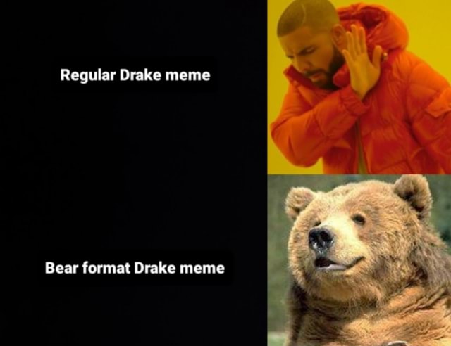 Regular Drake meme Bear format Drake meme - iFunny