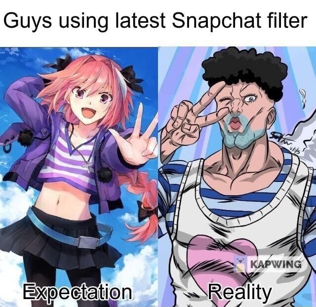 Guys using latest Snapchat filter - iFunny