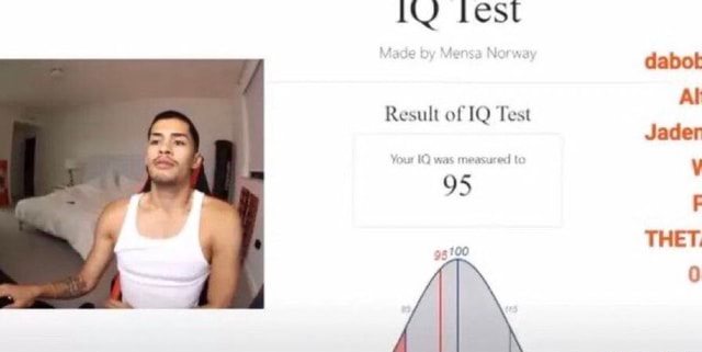 Lest Result of IQ Test Your IQ was measured 95 dabot Jader THET. - iFunny