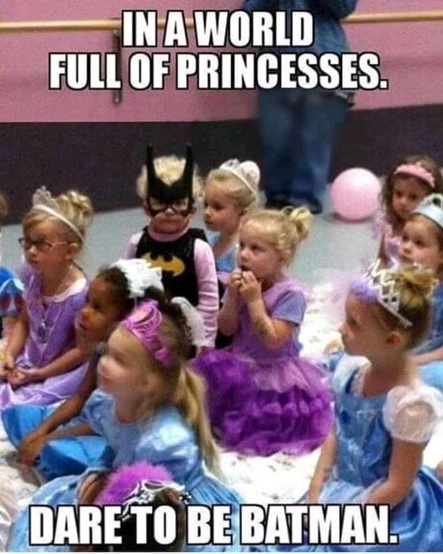 IN A WORLD FULL OF PRINCESSES. "DARE TO BE BATMAN. - iFunny