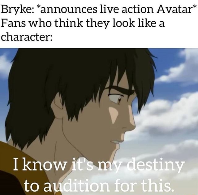 Bryke: *announces live action Avatar* Fans who think they look like a ...