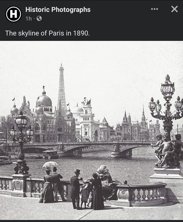 Historic Photographs The skyline of Paris in 1890. - iFunny