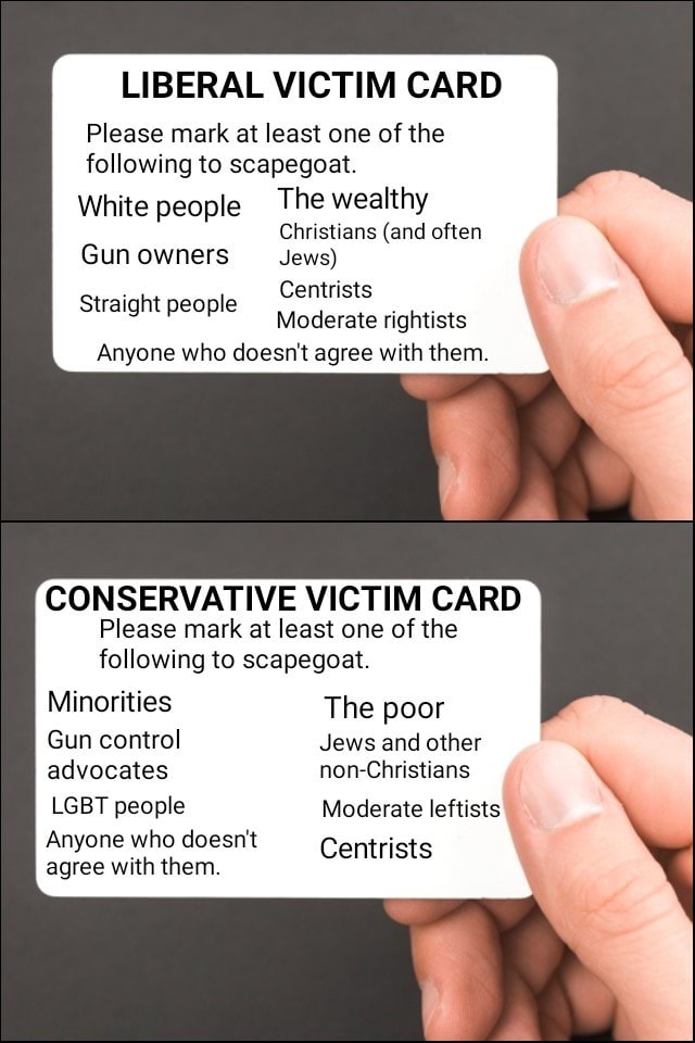 LIBERAL VICTIM CARD Please mark at least one of the following to ...