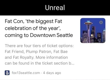 Unreal Fat Con, 'the biggest Fat celebration of the year', coming to Downtown Seattle Fat Friend ...