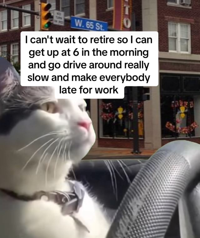 I can't wait to retire so I can get up at 6 in the morning and go drive ...