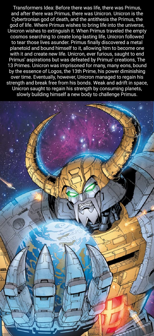 Transformers Idea: Before there was life, there was Primus, and after ...