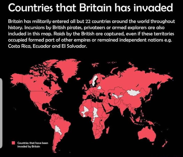 Countries that Britain has invaded Britain has militarily entered all ...